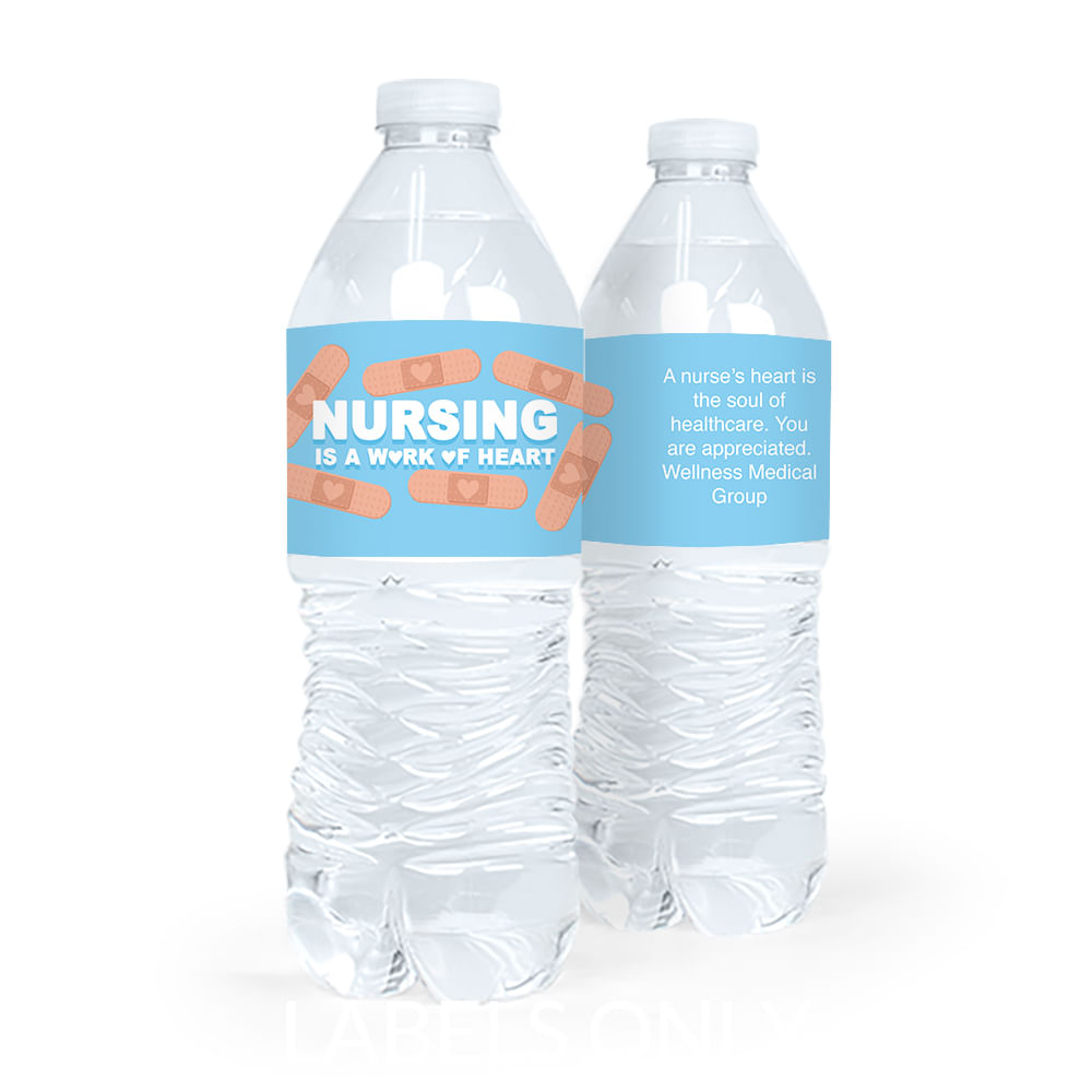 Nurse Appreciation Bandage Water Bottle Sticker Labels (5 Labels ...