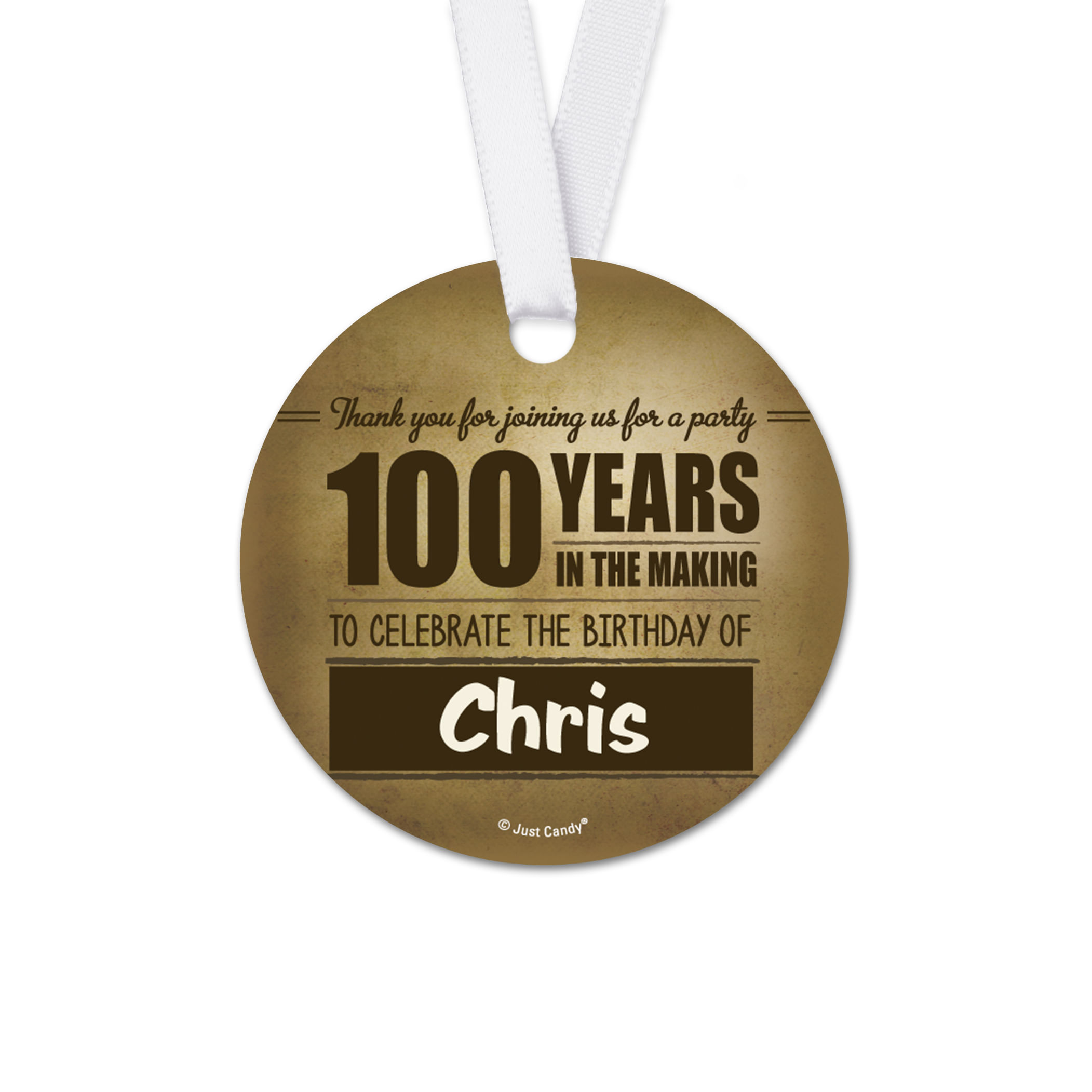 Personalized Round Birthday Vintage Favor Gift Tags (20 Pack ...