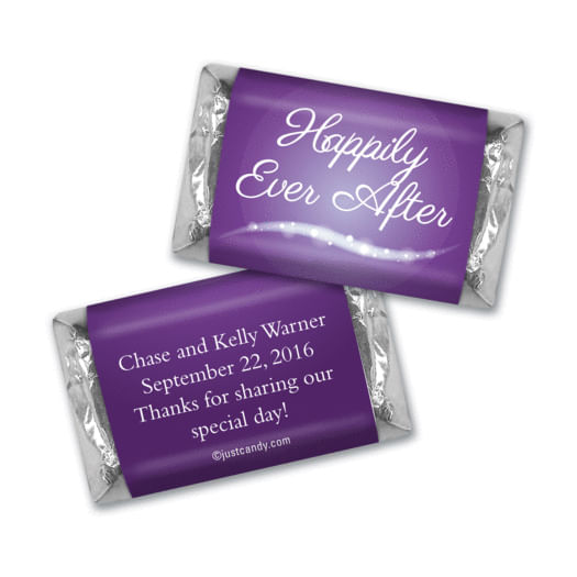 Wedding Favor | Personalized HERSHEY'S MINIATURES Wrappers | "Happily Ever After" - JustCandy.com