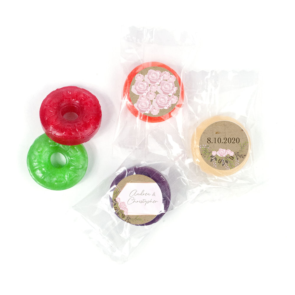 Personalized Wedding Botanical Border LifeSavers 5 Flavor Hard Candy ...