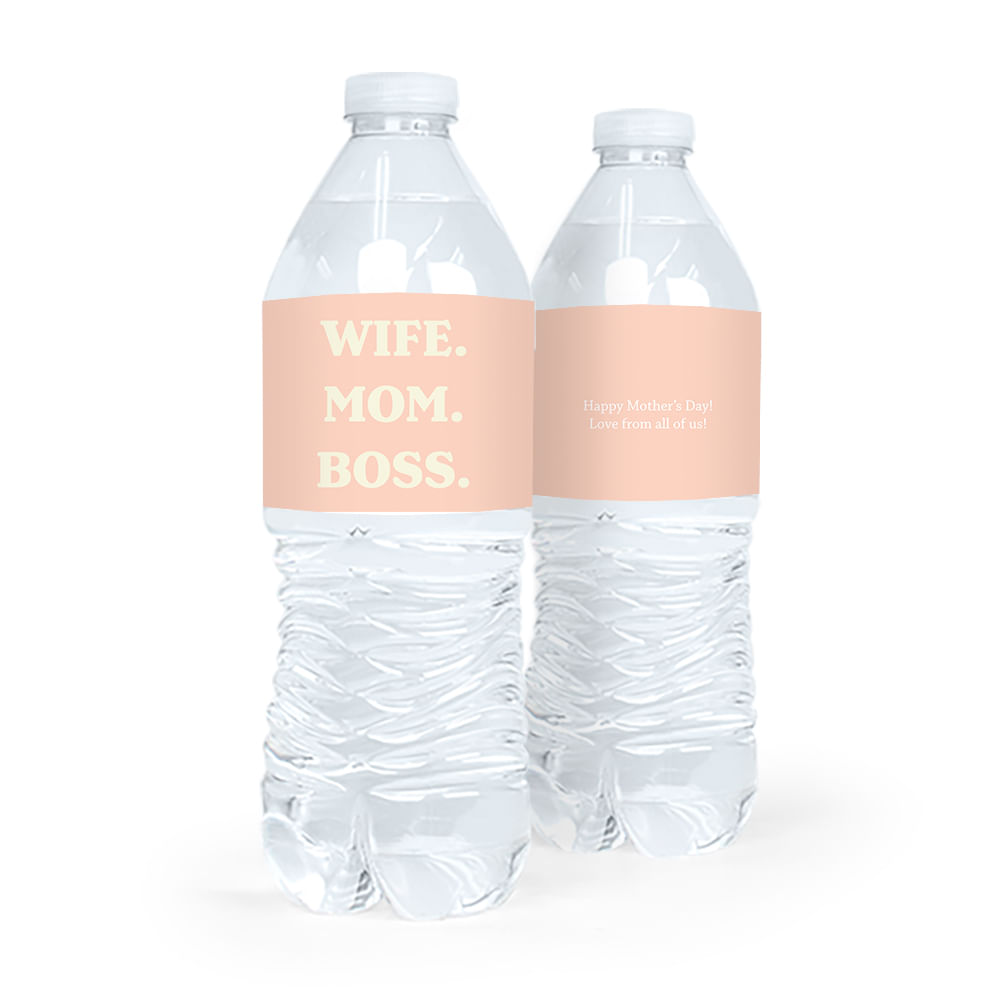 Personalized Mother's Day Wife Mom Boss Water Bottle Labels (5 Labels ...