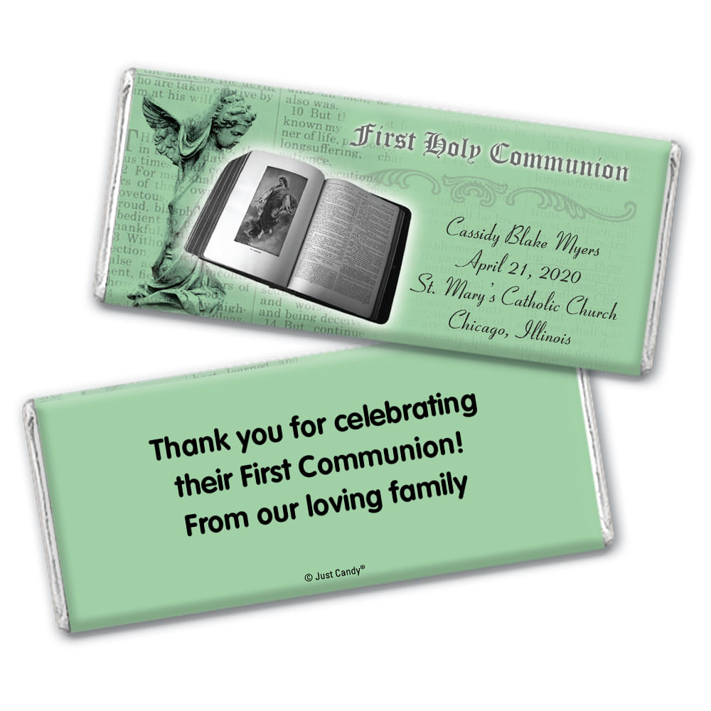 Communion | Personalized Chocolate Bar Wrappers | Bible & Angel ...