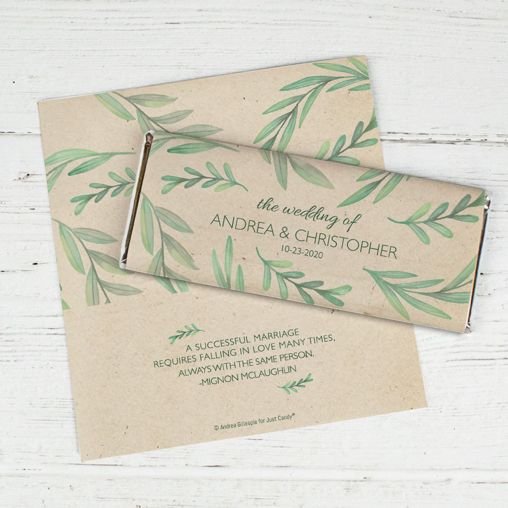 Wedding Favor Personalized Chocolate Bar Wrappers One With Nature ...