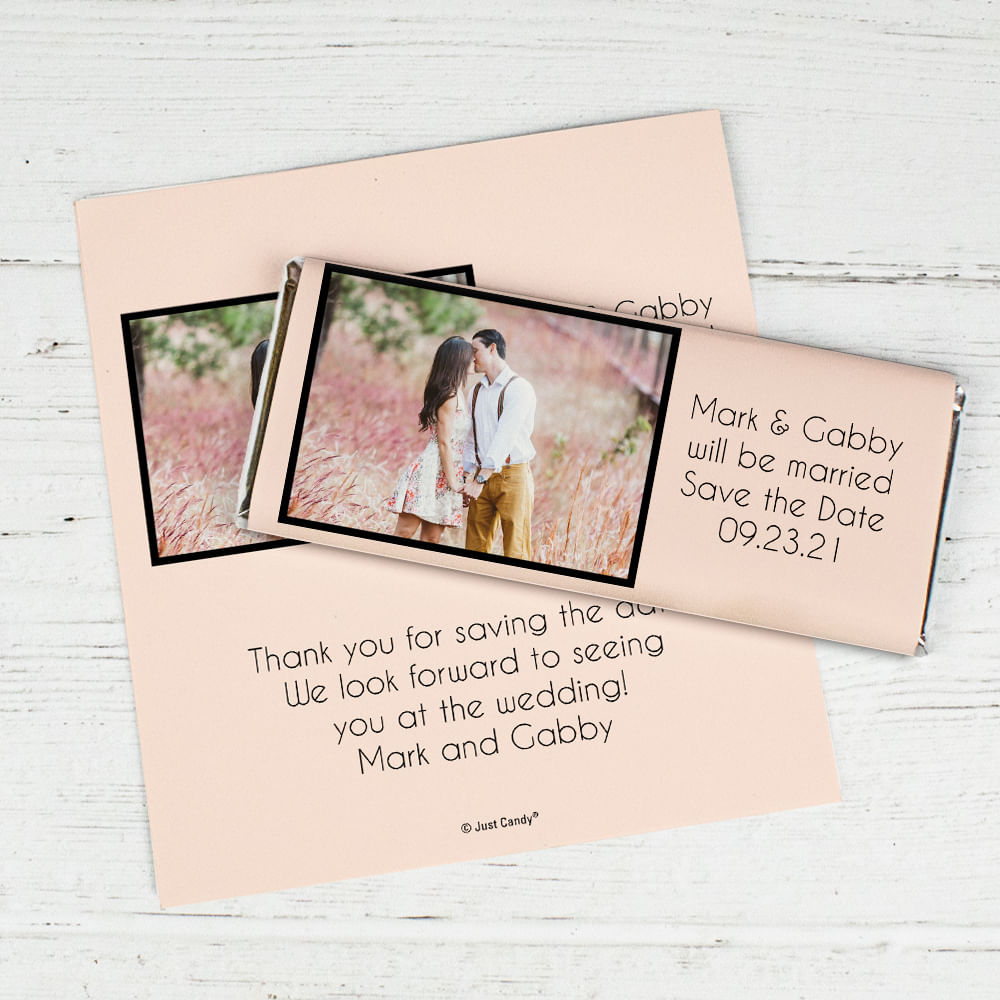 Wedding Save the Date Personalized Chocolate Bar Wrappers - JustCandy.com
