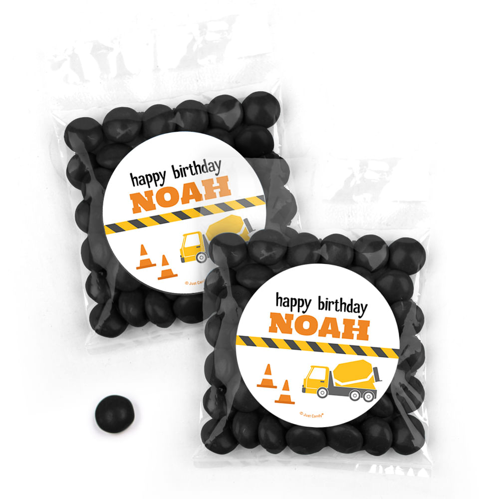 Personalized Kids Birthday Construction Candy Bags with Just Candy ...