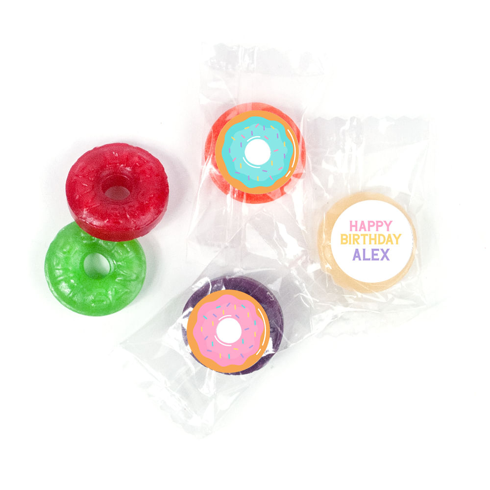 Personalized Donut Birthday Life Savers 5 Flavor Hard Candy - JustCandy.com
