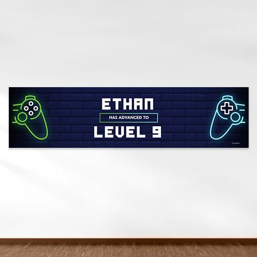 Personalized Gamer Birthday 5 Ft. Banner - JustCandy.com