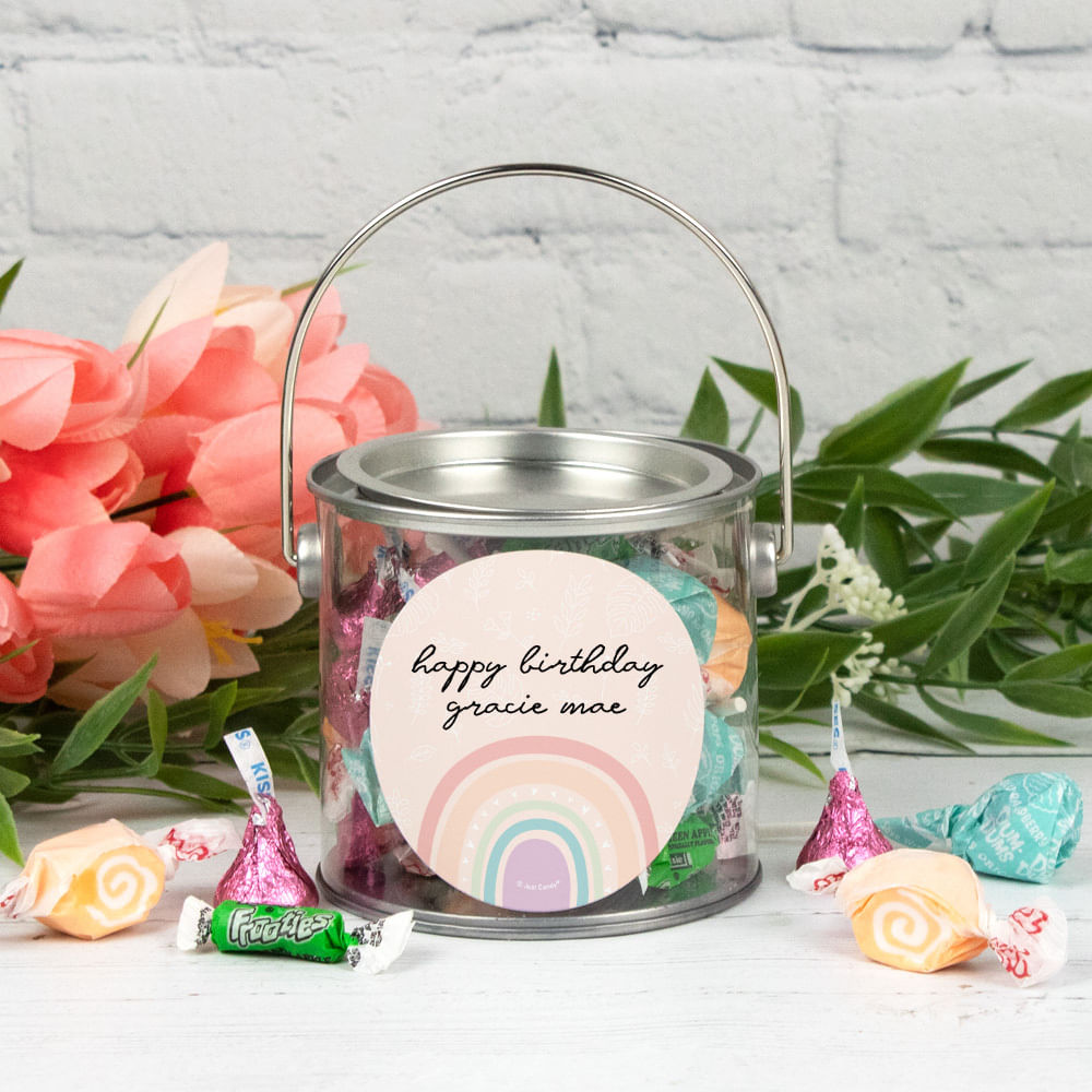 Personalized Kids Birthday - Rainbow Paint Can - JustCandy.com
