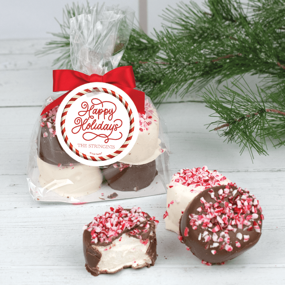 Personalized Christmas Happy Holiday Swirls Chocolate Covered ...