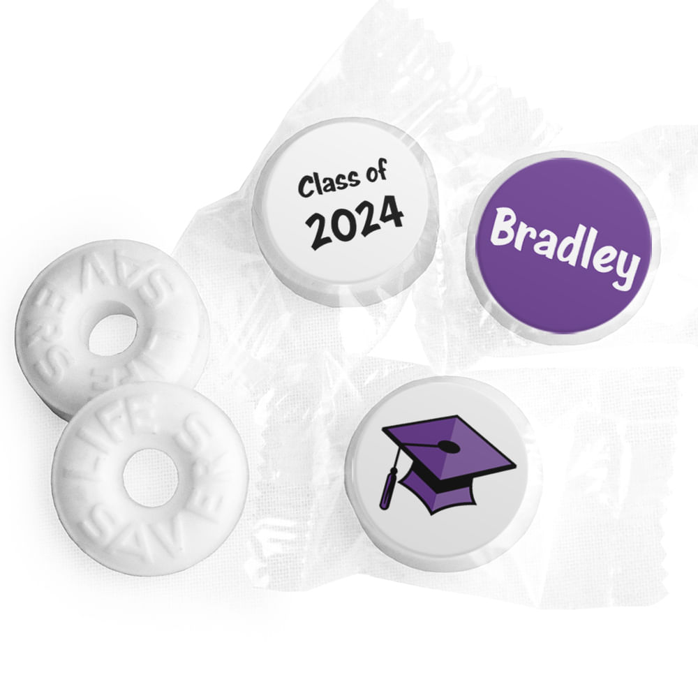 Graduation Personalized Life Savers Mints Cap & Tassel - JustCandy.com