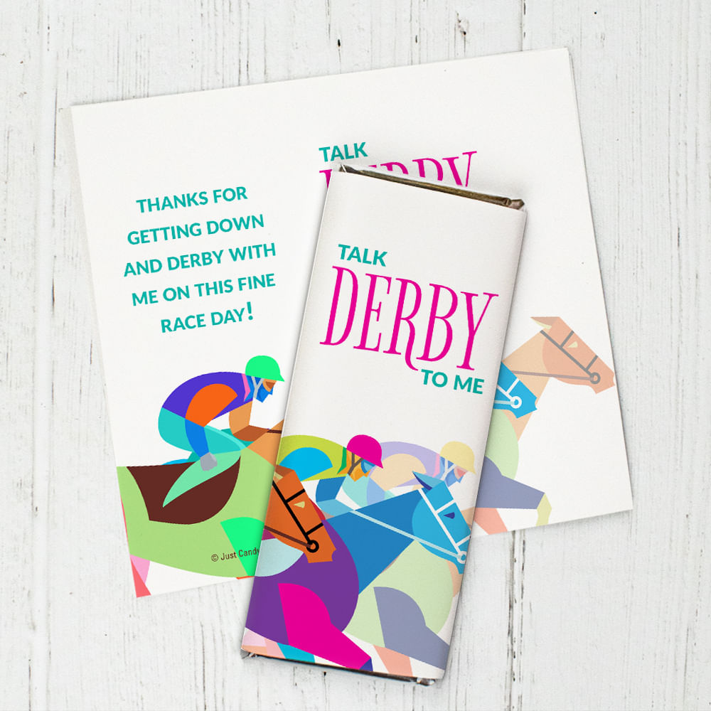 Personalized Talk Derby To Me Chocolate Bar Wrappers - JustCandy.com