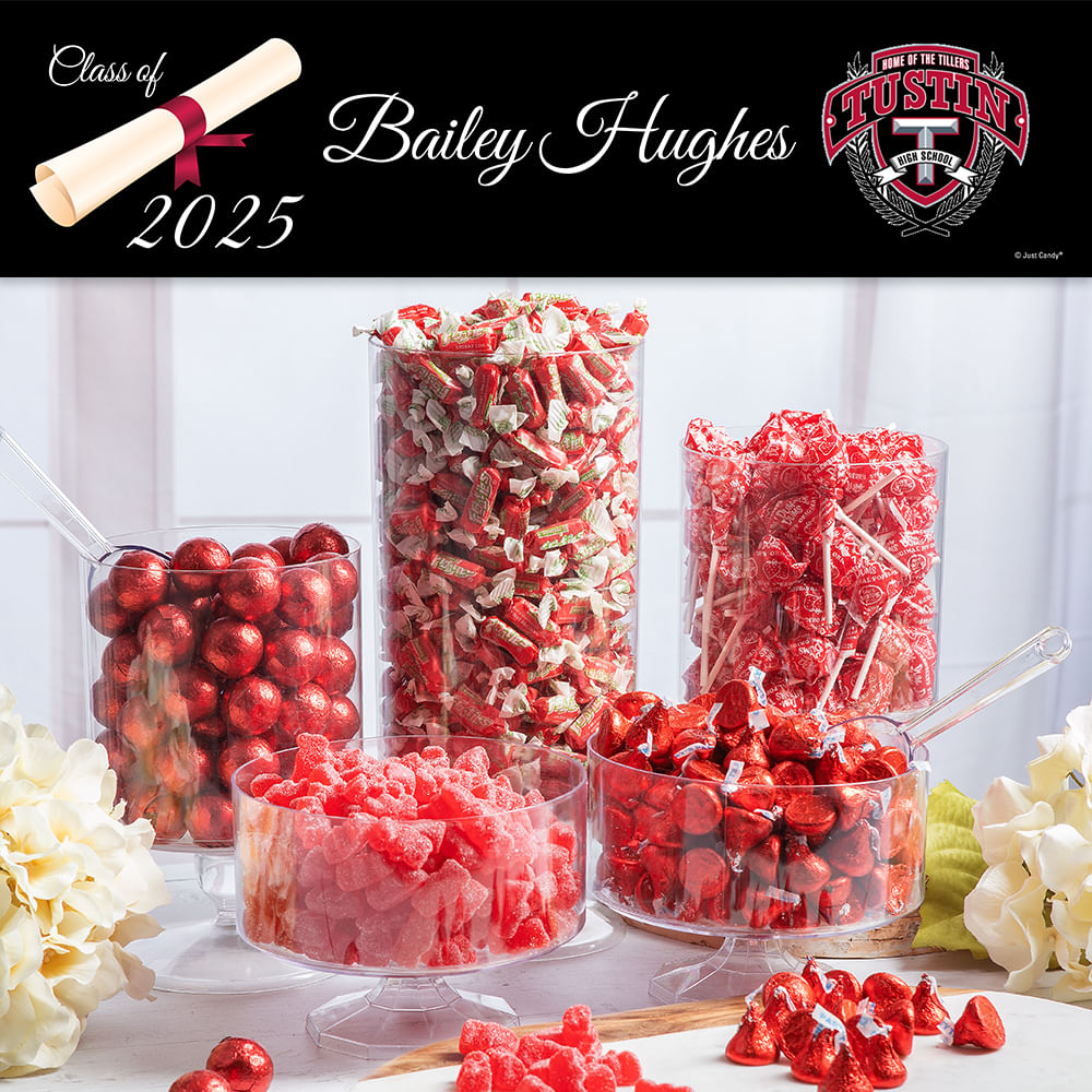 Red Graduation Diploma Candy Buffet - JustCandy.com