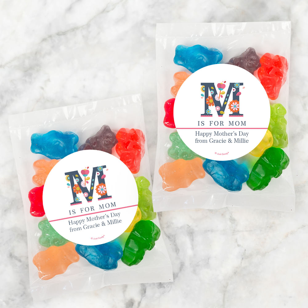 Personalized Mother's Day M is for Mom Candy Bag with Gummi Bears ...
