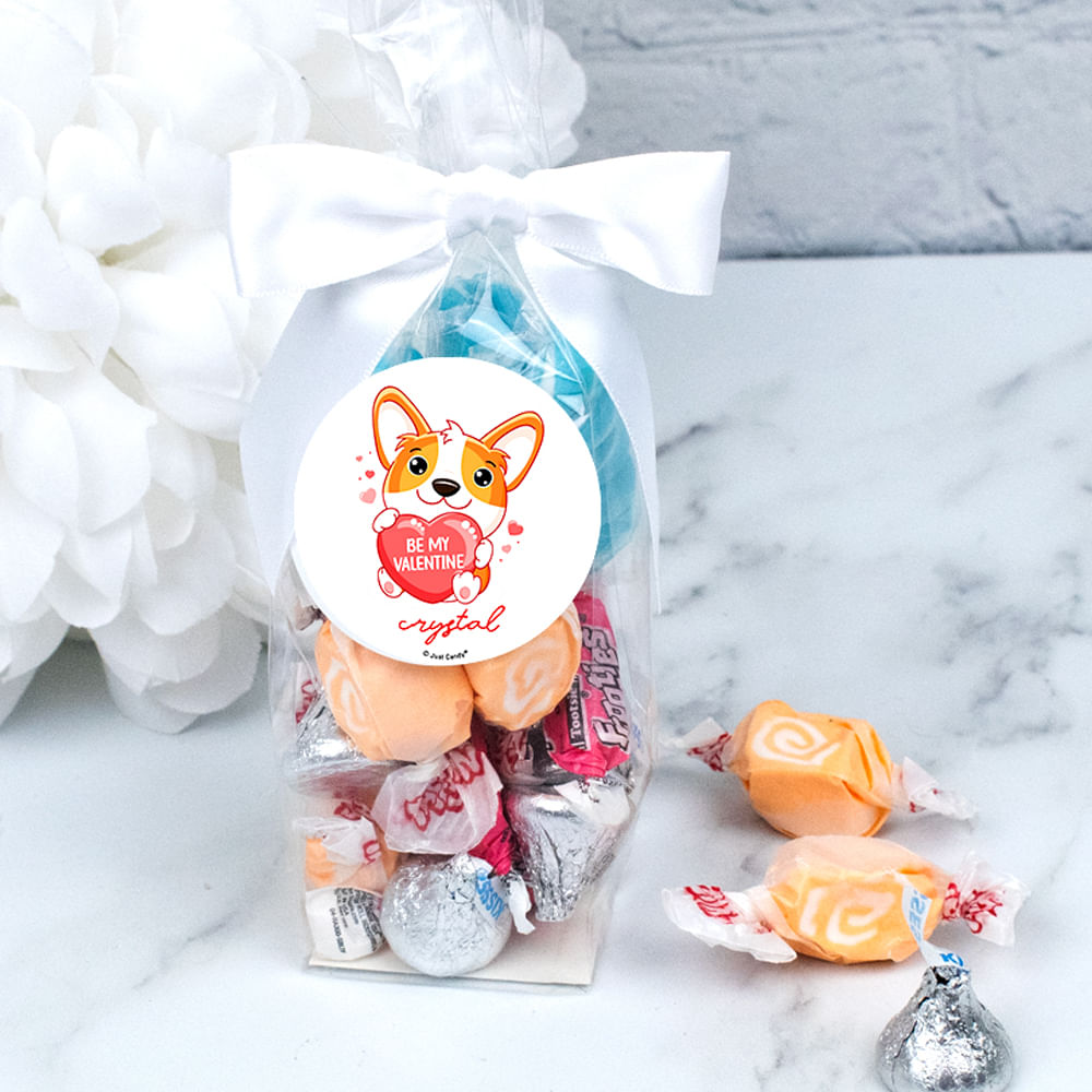 Personalized Valentine's Day Puppy Love Goodie Bag - JustCandy.com