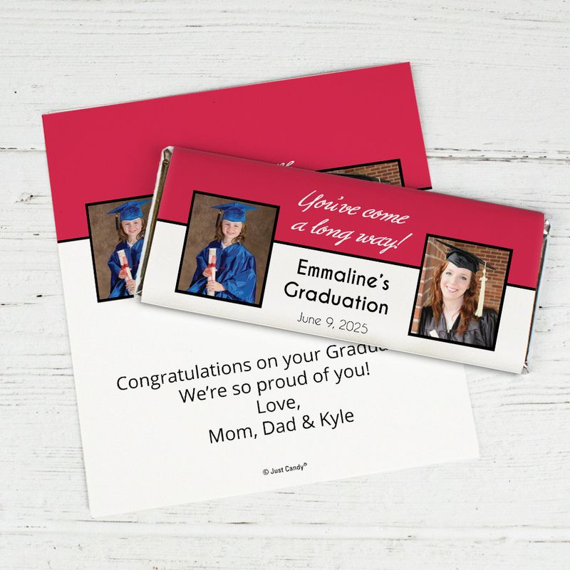 Graduation Personalized Chocolate Bar Wrappers Then and Now Photos ...