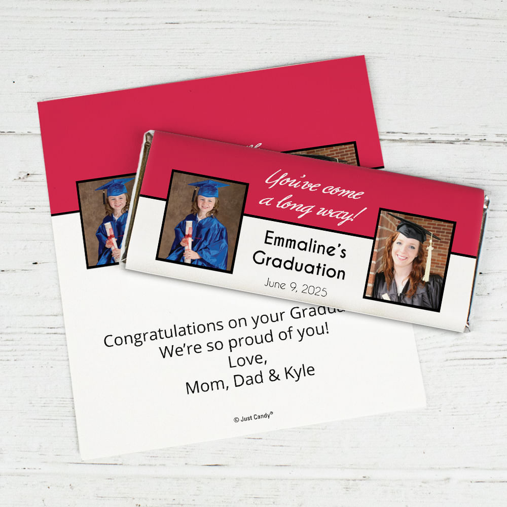 Graduation Personalized Chocolate Bar Wrappers Then and Now Photos ...