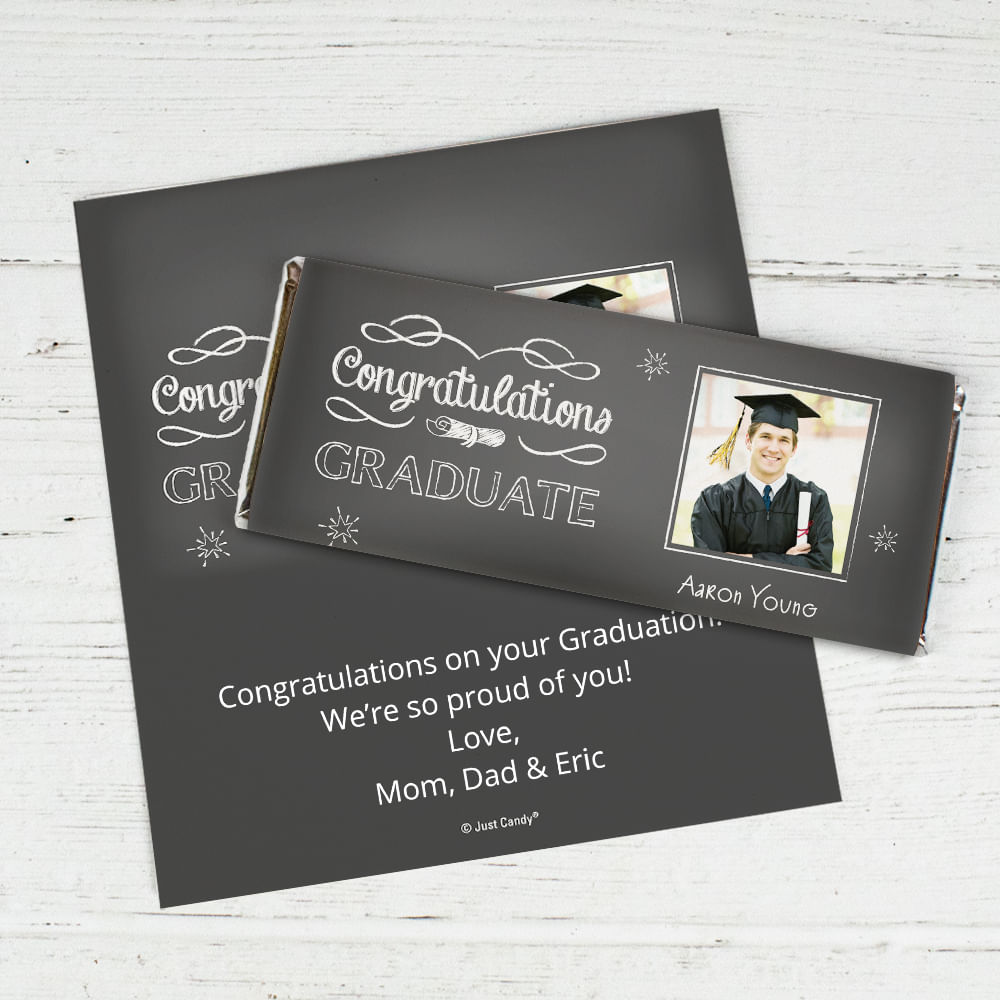 Graduation Personalized Chocolate Bar Wrappers Chalkboard Photo ...