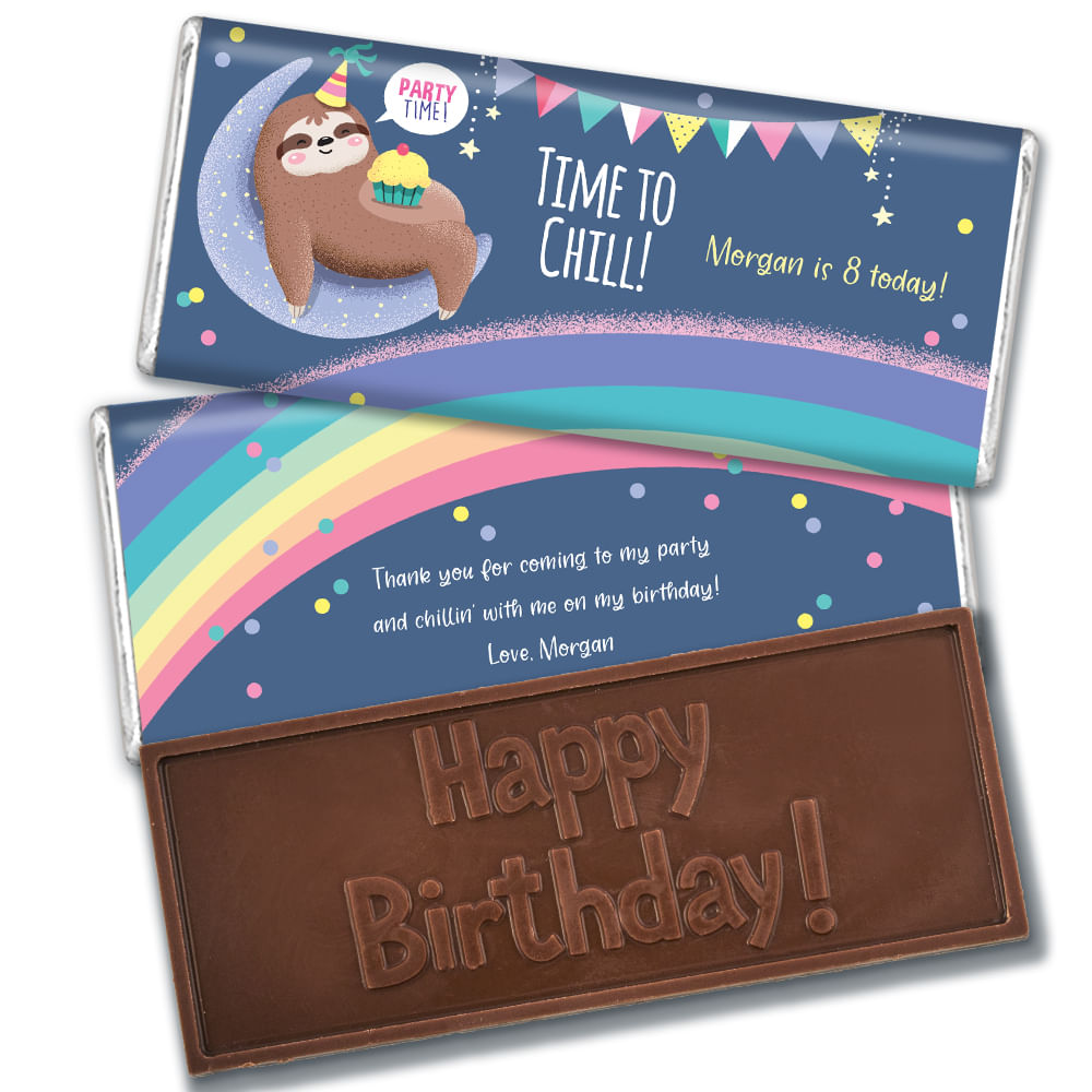Personalized Chill Birthday Embossed Chocolate Bars - JustCandy.com