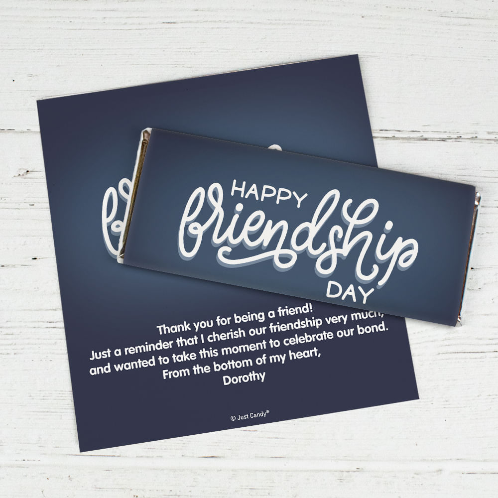 Personalized Happy Friendship Day Chocolate Bar Wrappers - JustCandy.com