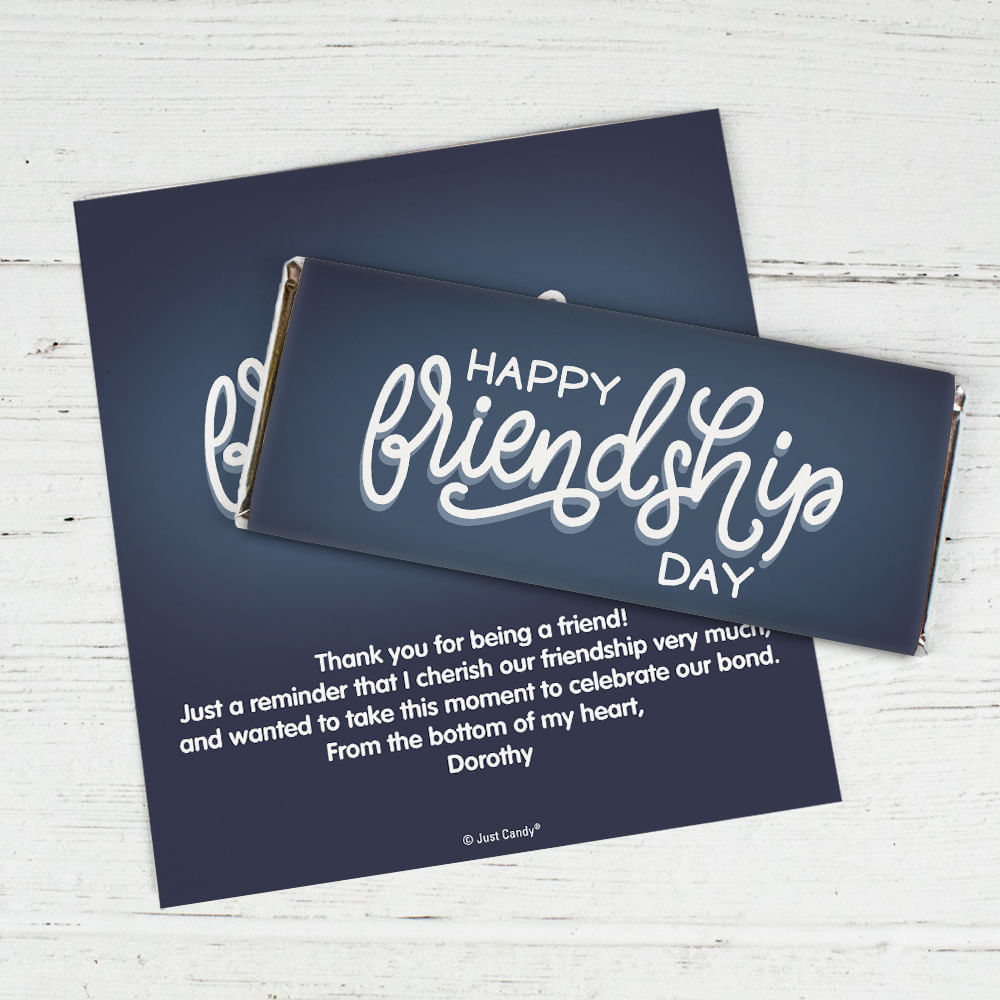 Personalized Happy Friendship Day Chocolate Bar Wrappers - JustCandy.com