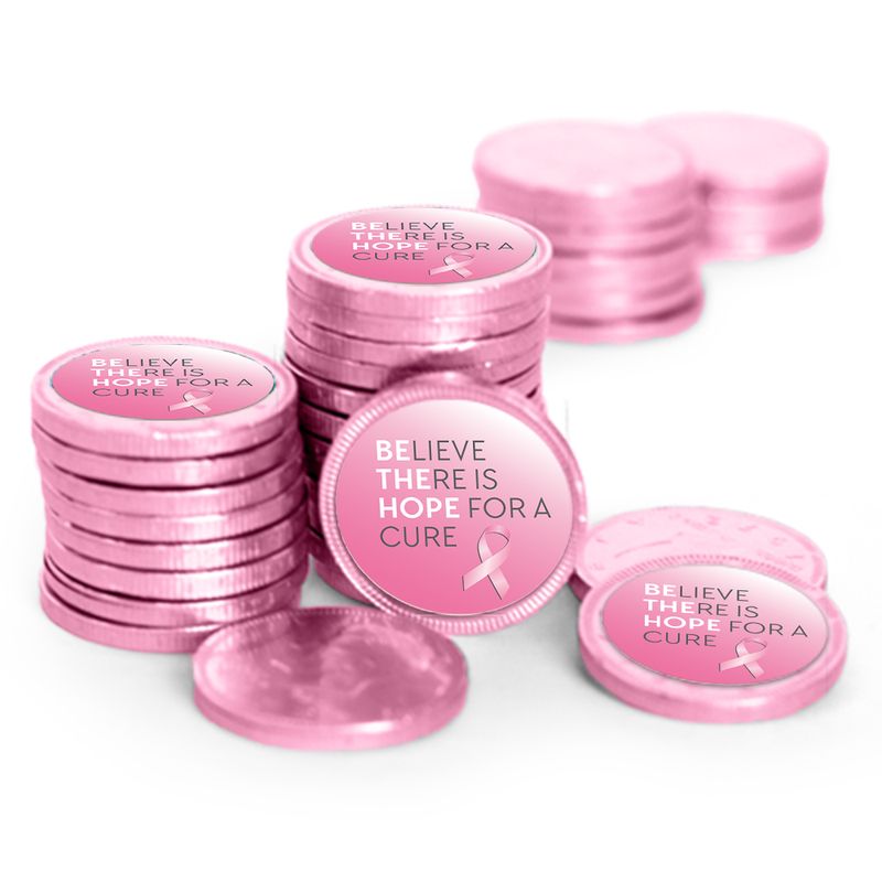 Breast Cancer Awareness Pink Coins (84 Pack) - JustCandy.com