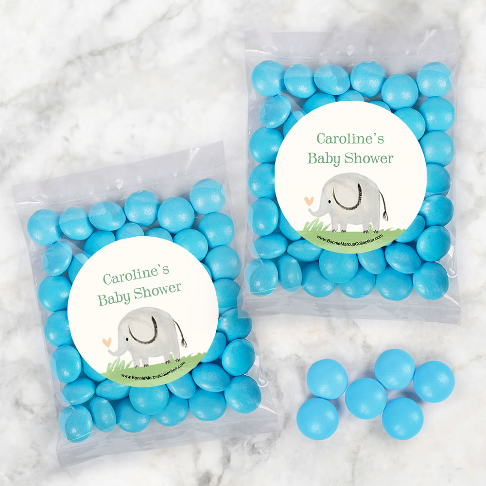 Personalized Baby Shower Safari Elephant Candy Bags with Just Candy ...