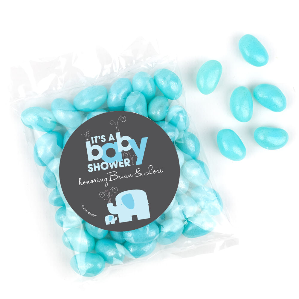 Personalized Baby Shower Elephants Candy Bags with Jelly Beans ...