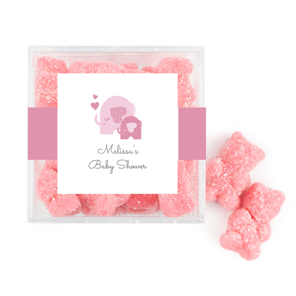 Personalized Baby Shower Oh Baby! Elephants Favor Cube with Sanded ...
