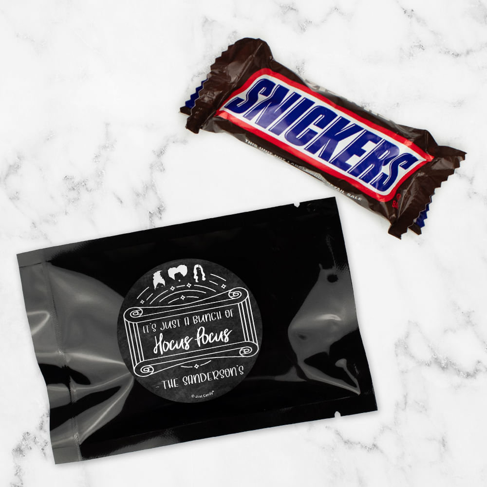 Personalized Halloween A Bunch of Hocus Pocus Snickers - JustCandy.com
