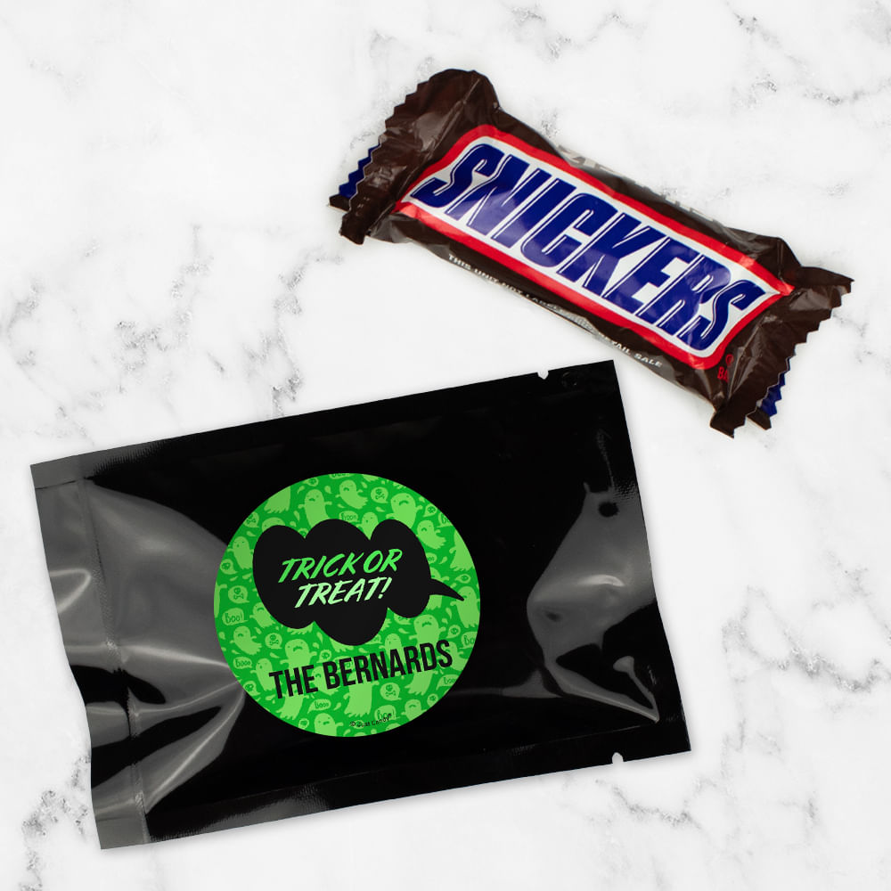 Personalized Halloween Spooky Phrases Snickers - JustCandy.com