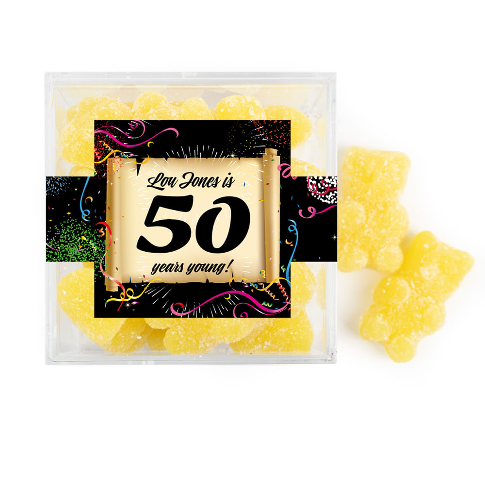 Personalized Milestones 50th Birthday Confetti Scroll JUST CANDY® favor ...