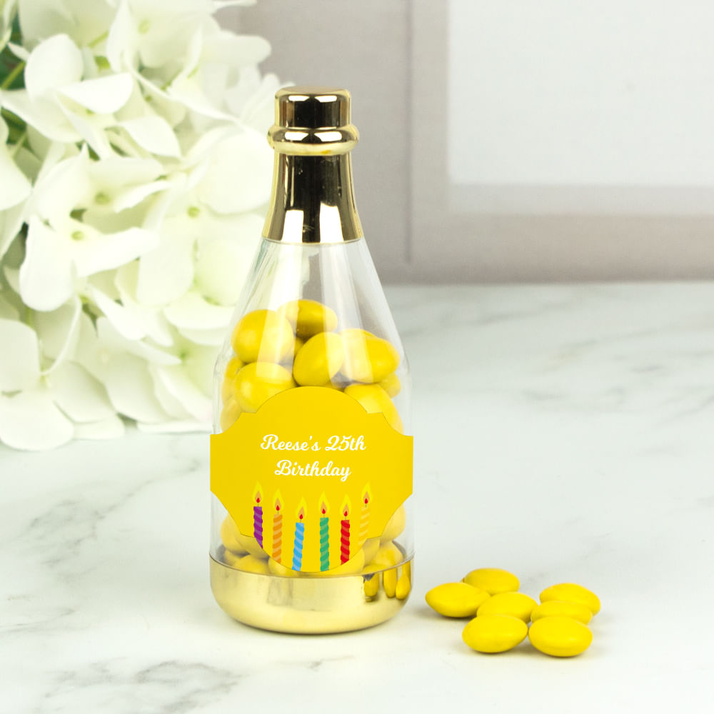 Personalized Birthday Candles Champagne Bottle with Just Candy ...