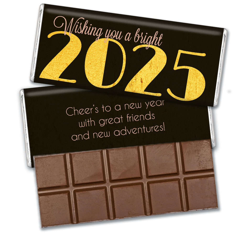 Personalized New Year's Eve Bright New Year Belgian Chocolate Bar ...