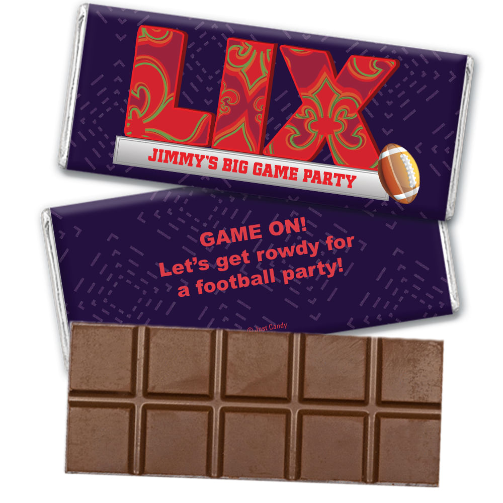 Personalized Football Party Themed Stadium Belgian Chocolate Bar ...