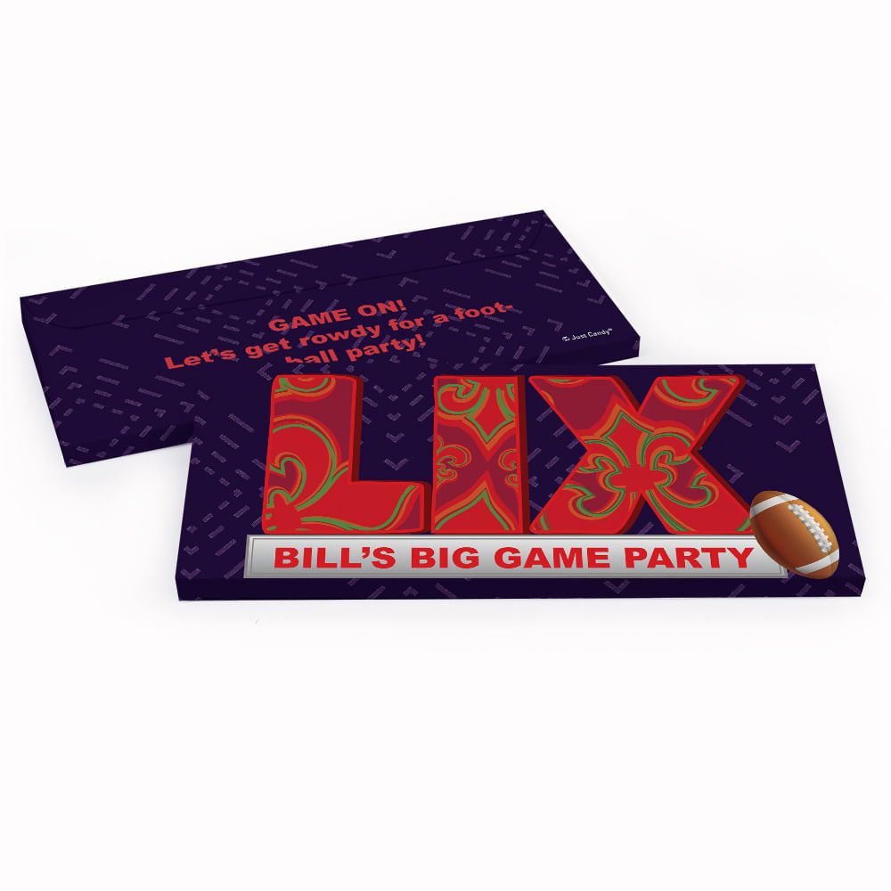 Deluxe Personalized Football Stadium Candy Bar Favor Box - JustCandy.com