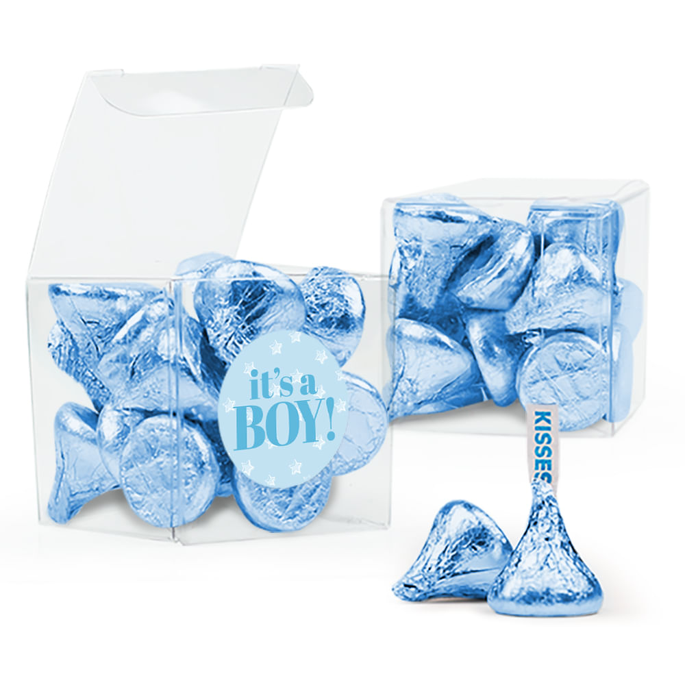 It's a Boy Clear Gift Box with Sticker - Approx. 16 Hershey's Kisses ...